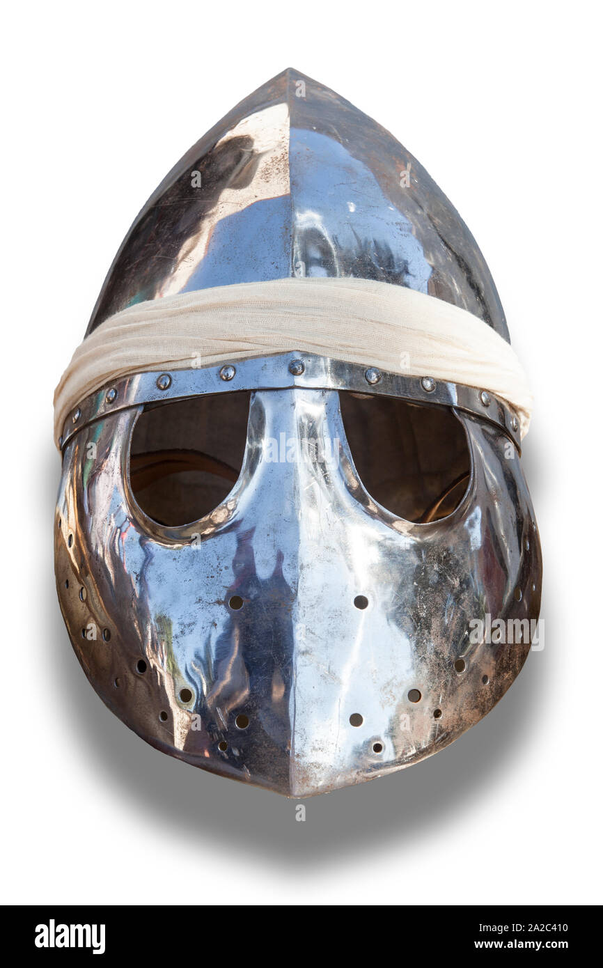 Pointed helmet, used by moorish armies during Reconquista period, 11 ...