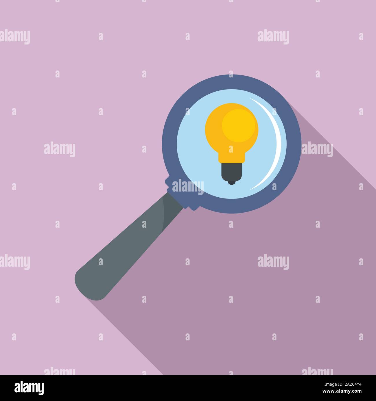 Idea magnify glass icon. Flat illustration of idea magnify glass vector ...