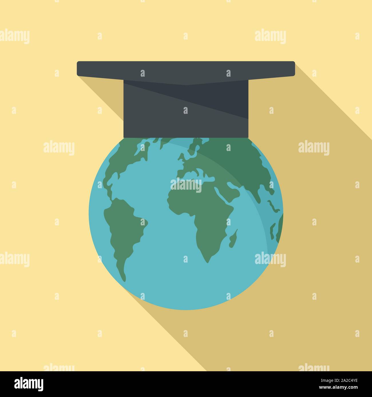 Global learning icon. Flat illustration of global learning vector icon ...