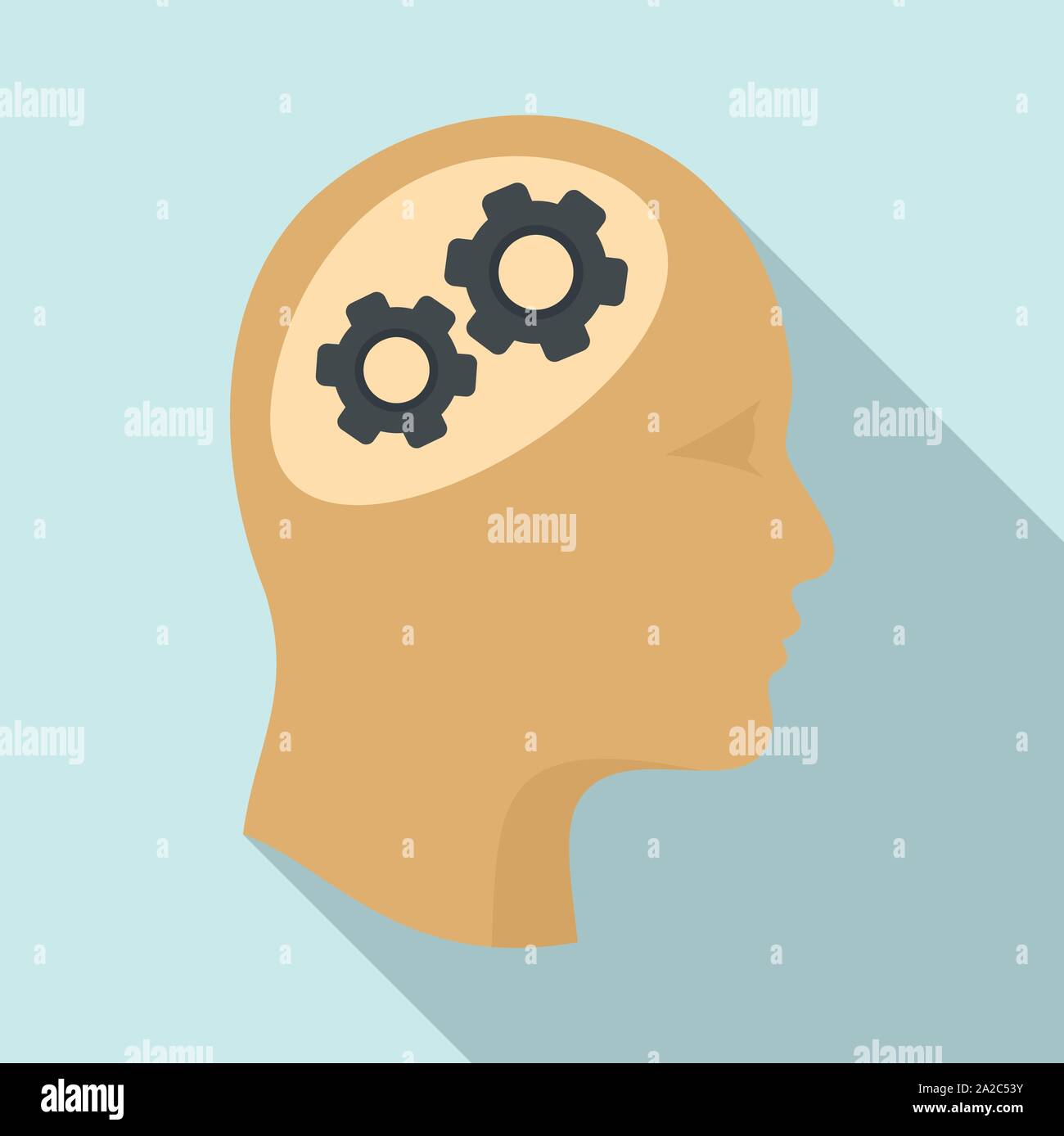 Logic brain icon. Flat illustration of logic brain vector icon for web ...