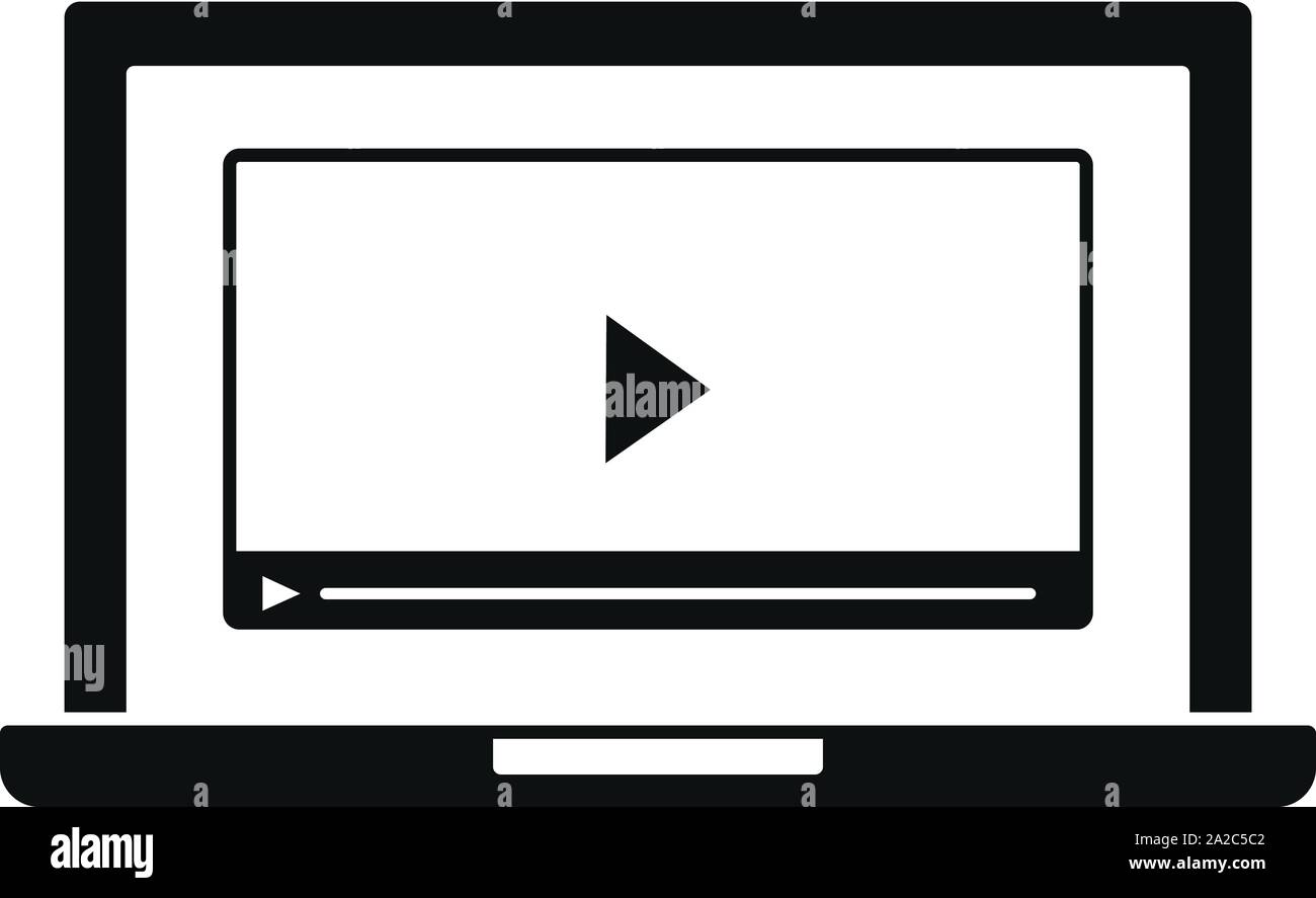 Laptop webinar icon. Simple illustration of laptop webinar vector icon ...