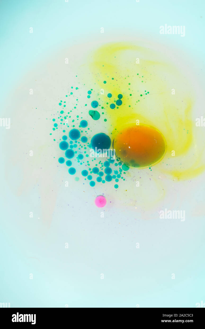 colorful water bubbles in cooking oil with blurred background Stock ...