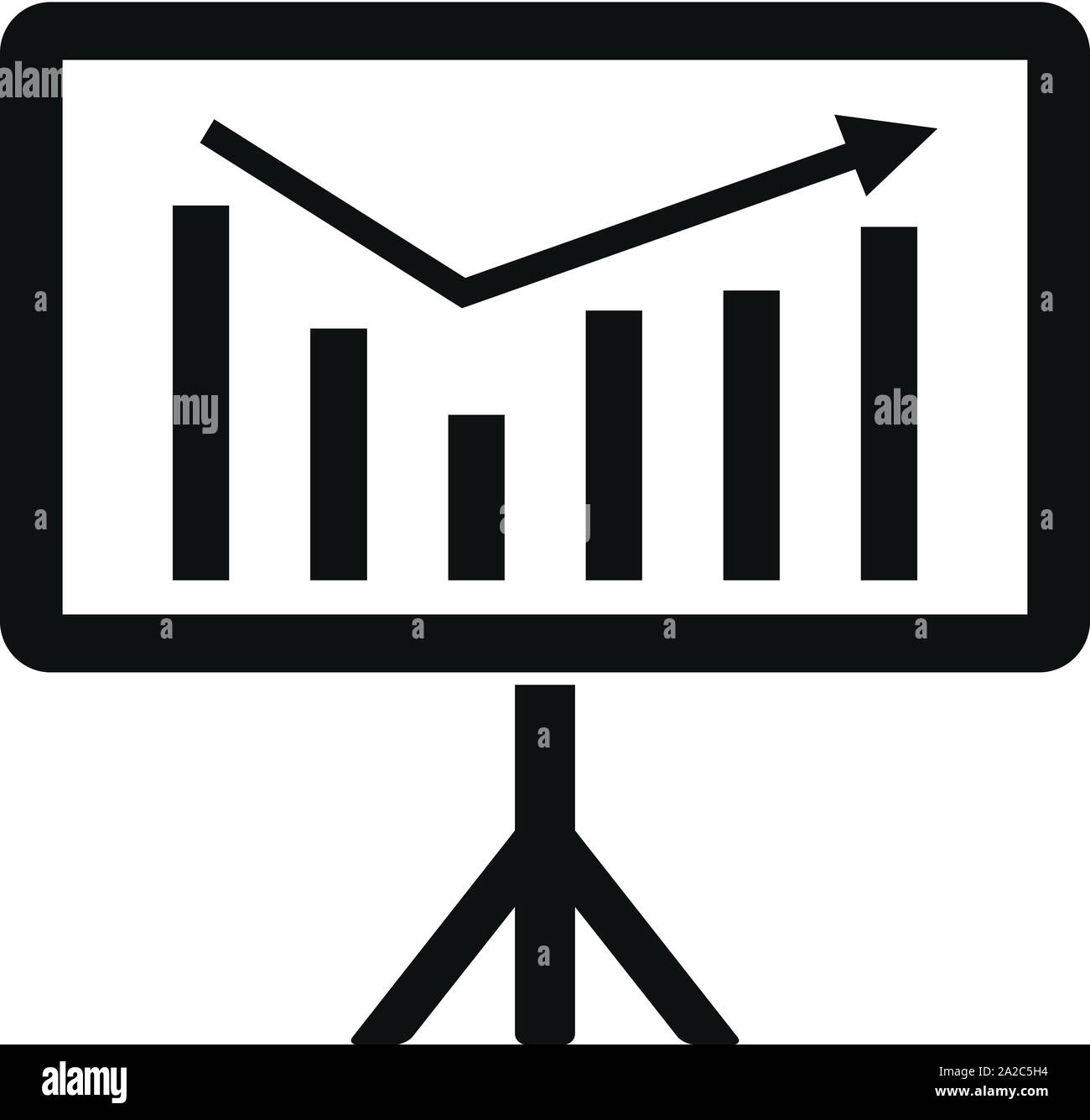 Graph stand banner icon. Simple illustration of graph stand banner ...