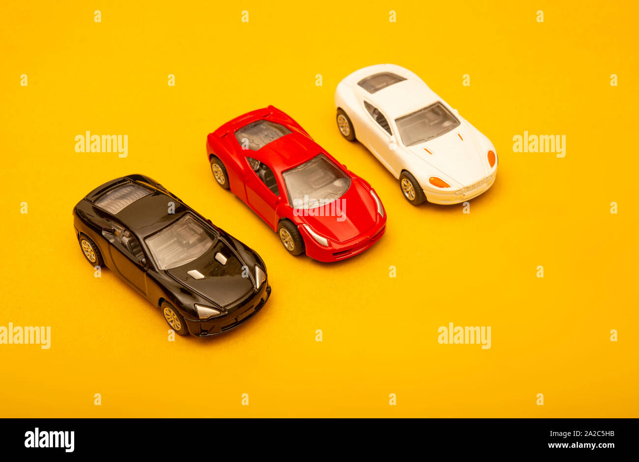 Collection of Multi Colored Modern Cars on yellow background Stock ...