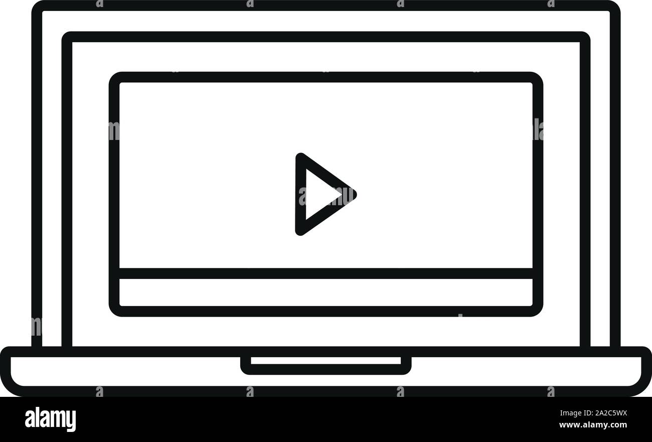 Laptop webinar icon. Outline laptop webinar vector icon for web design ...