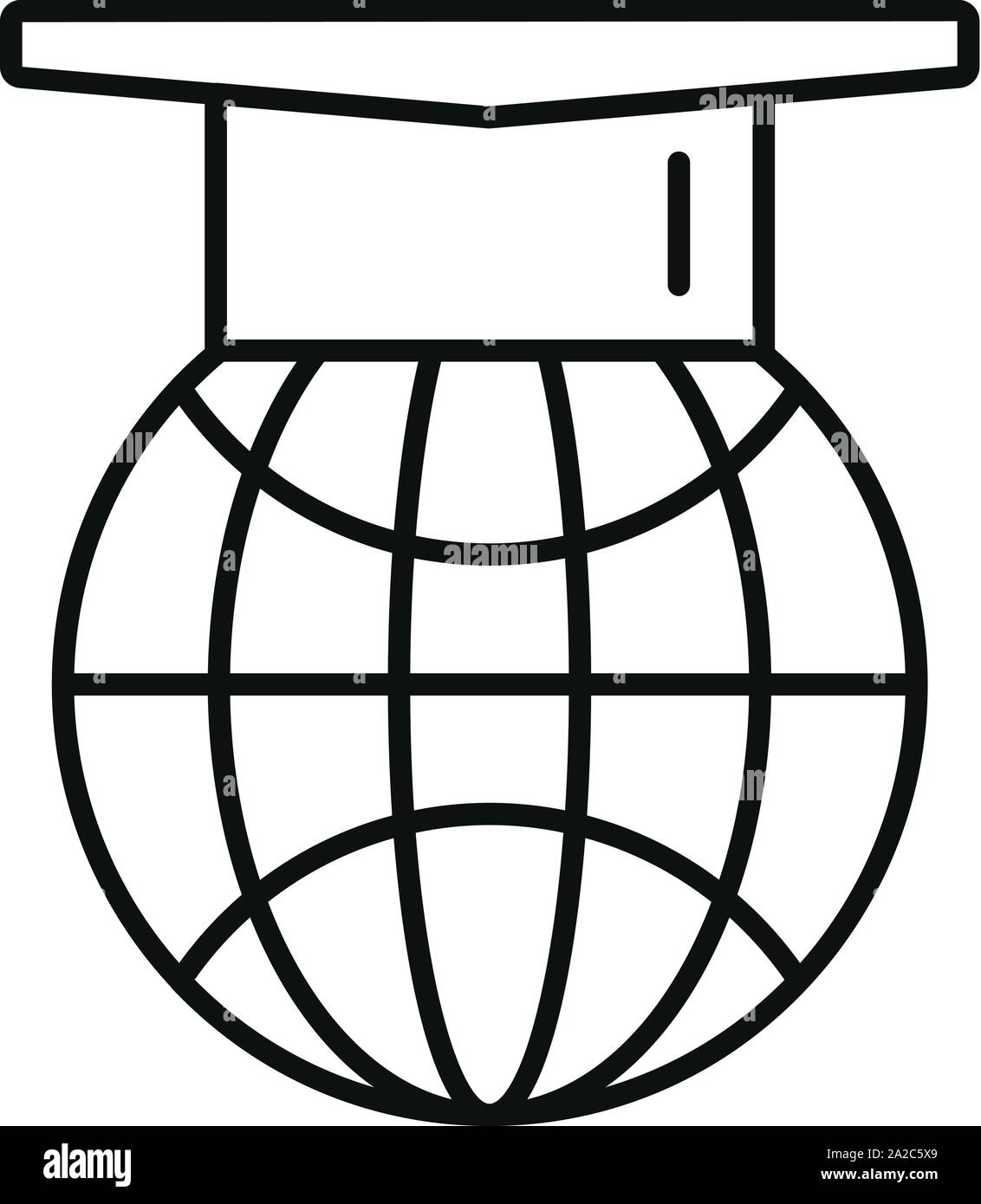 Global learning icon. Outline global learning vector icon for web ...