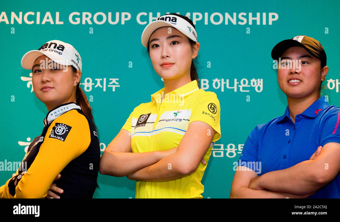 Minjee Lee, Sui Xiang and Yuka Saso, September 30, 2019 : (L-R ...