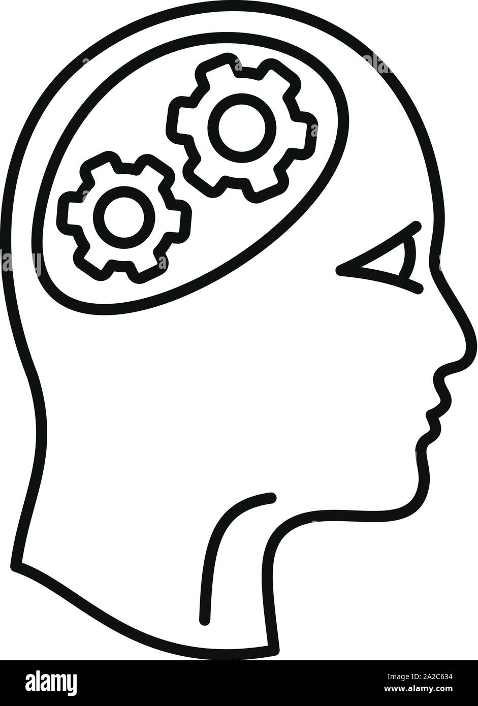 Logic brain icon. Outline logic brain vector icon for web design ...