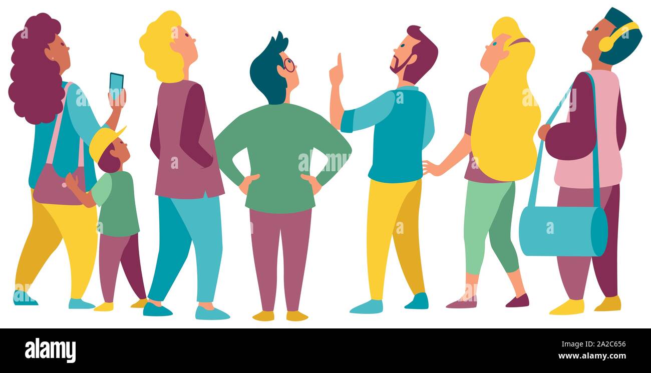 Crowd looking back Stock Vector Images - Alamy