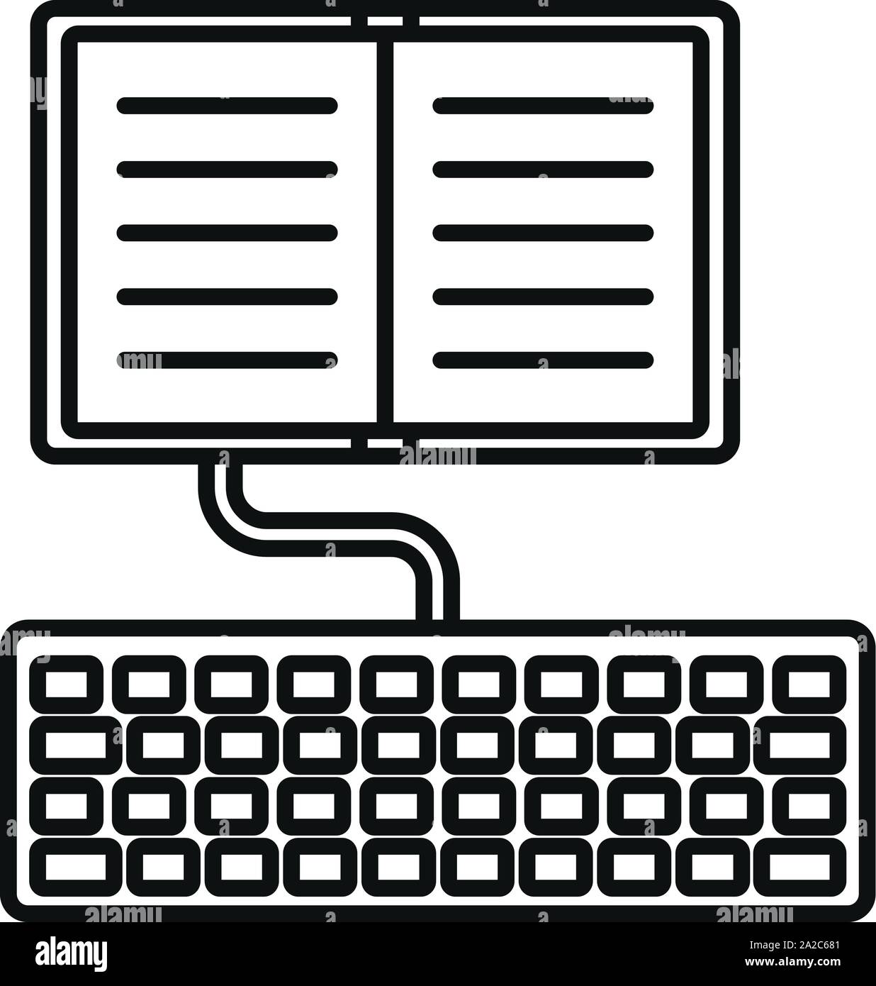 Typing book icon. Outline typing book vector icon for web design ...