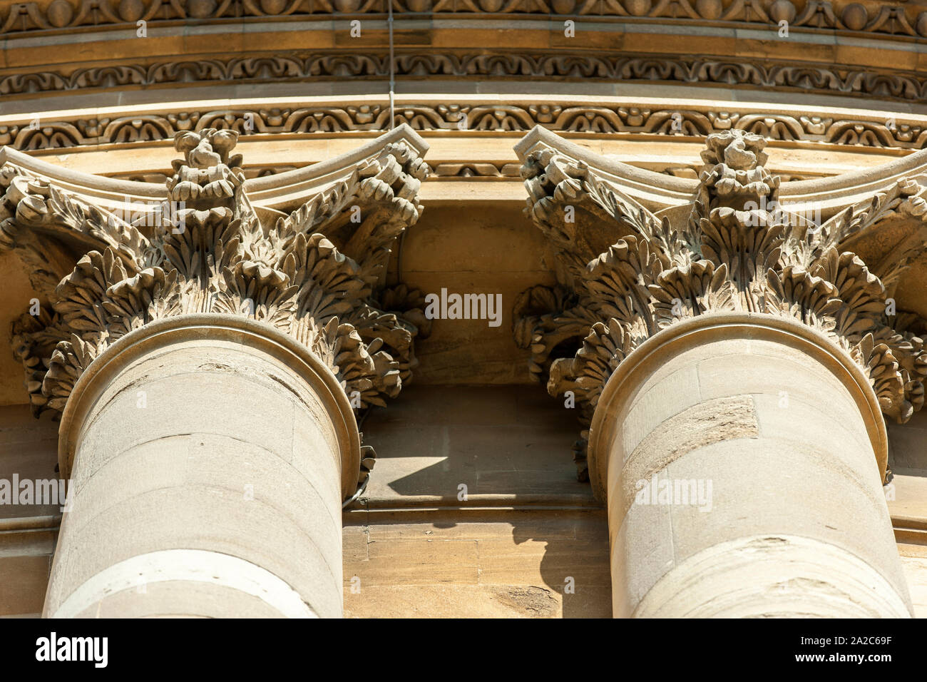 Highly detailed stone columns on a historic building Stock Photo - Alamy