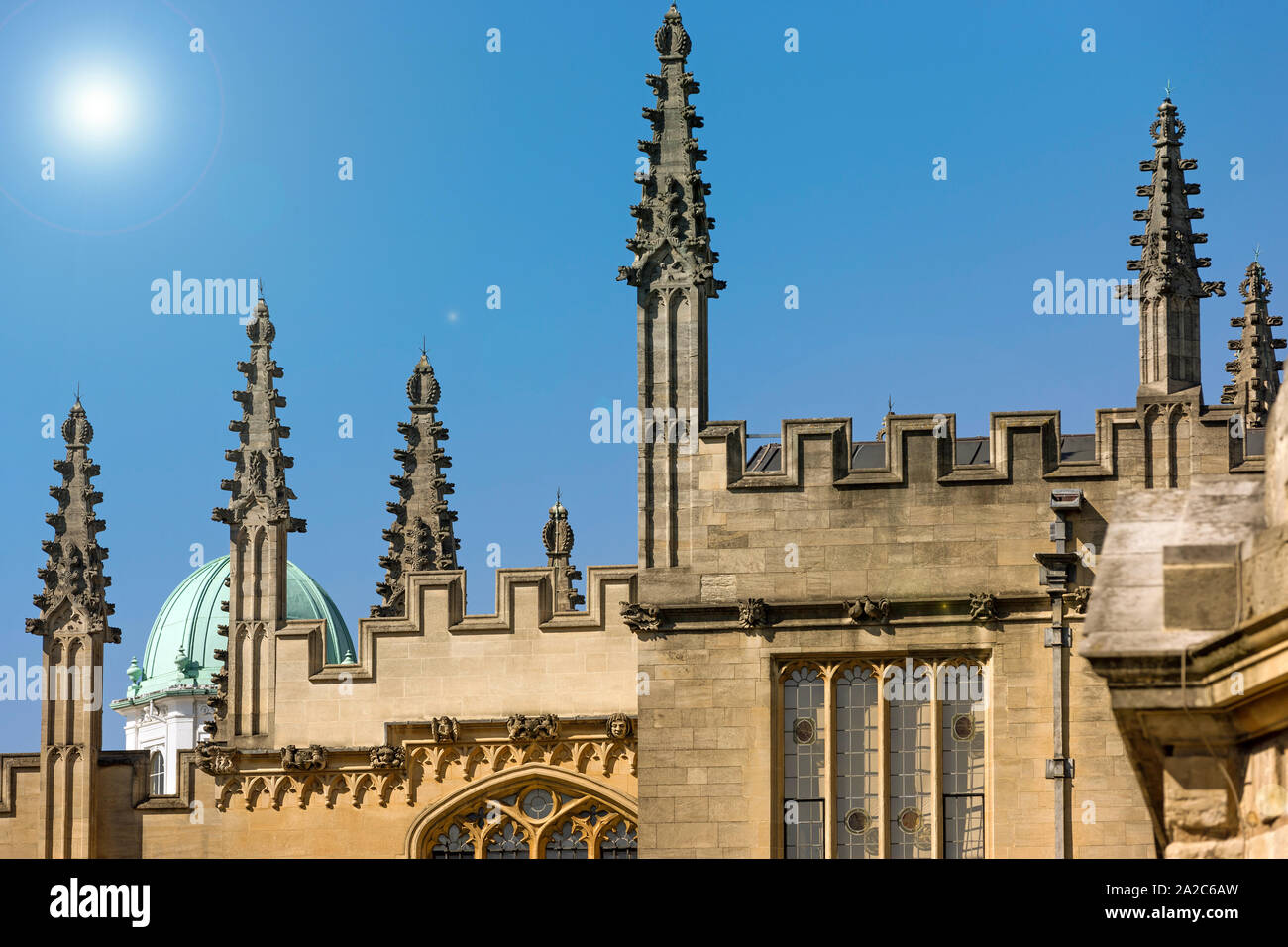 Large towers with spires on a summers day in Oxford Stock Photo - Alamy