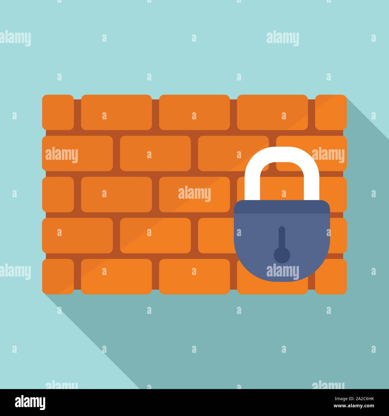 Brick firewall icon. Flat illustration of brick firewall vector icon ...