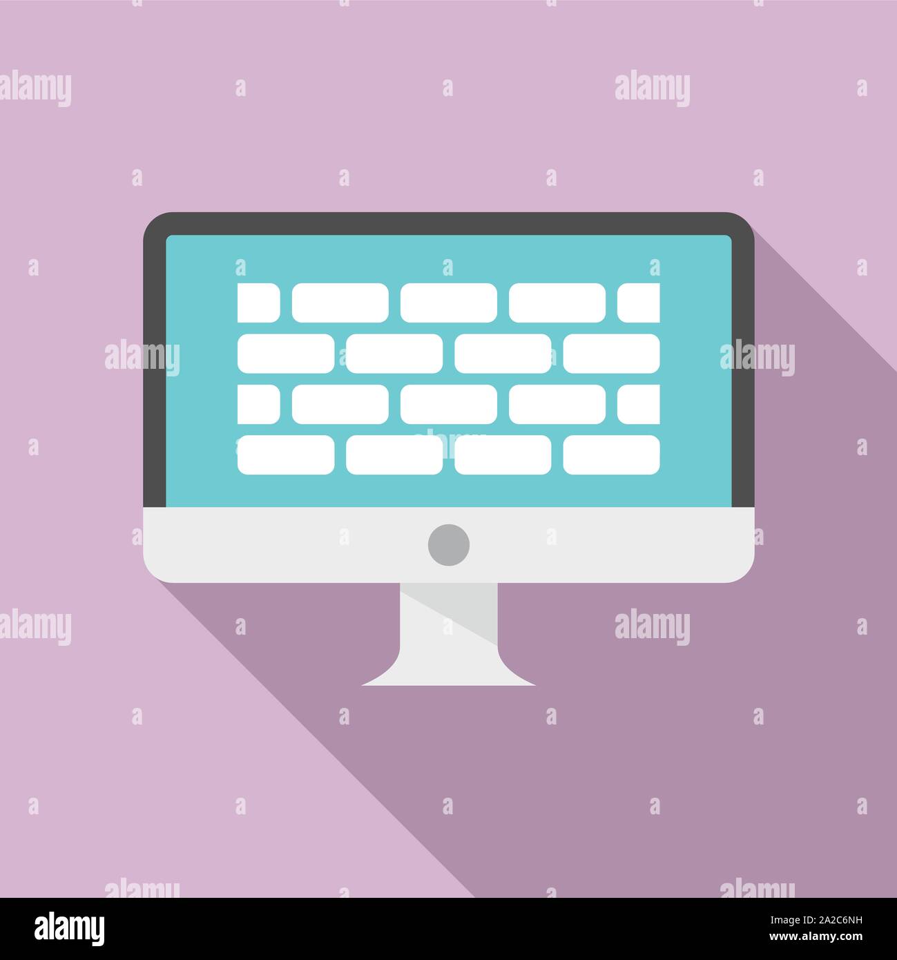 Firewall monitor icon. Flat illustration of firewall monitor vector ...