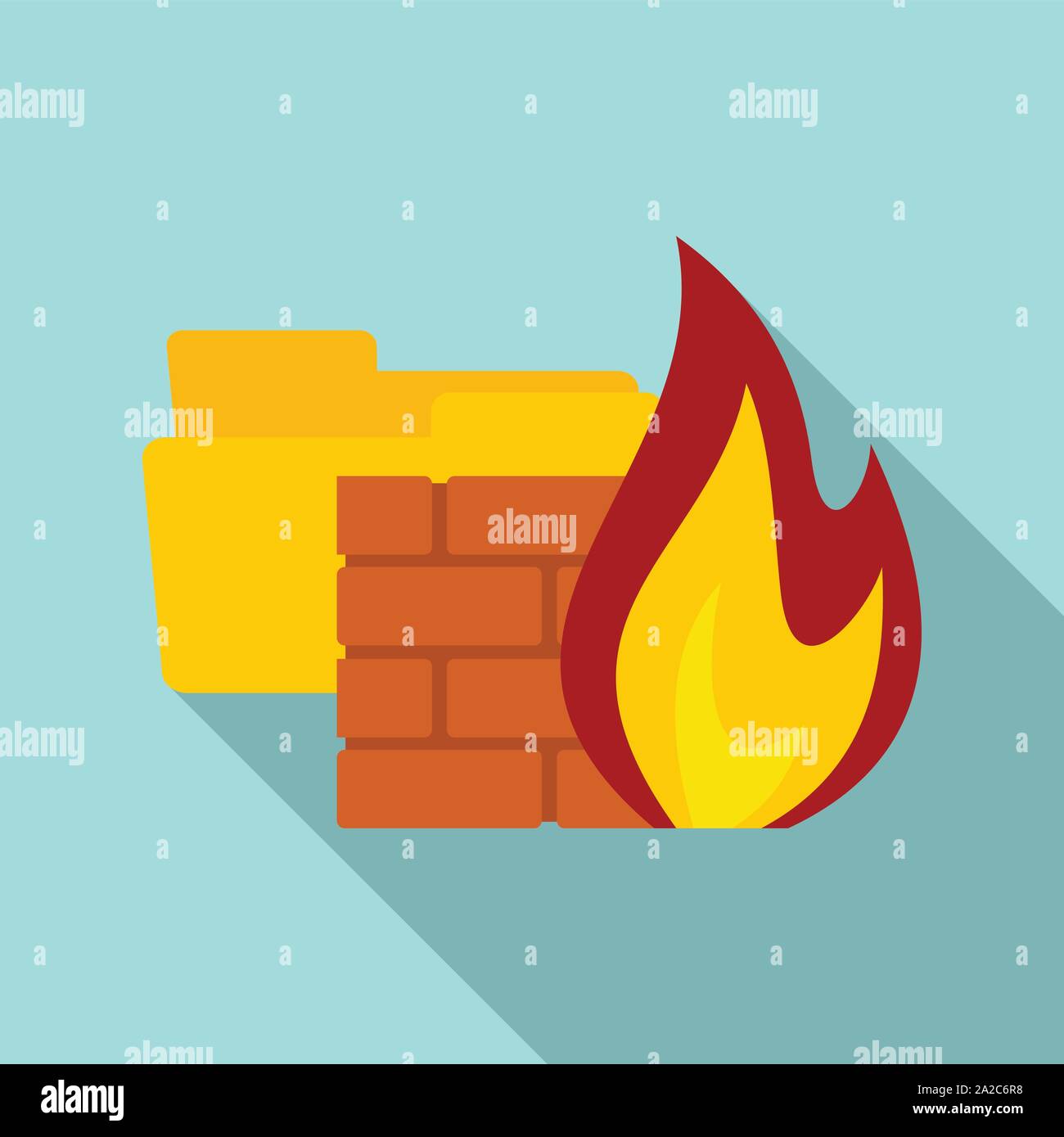 Folder firewall icon. Flat illustration of folder firewall vector icon ...