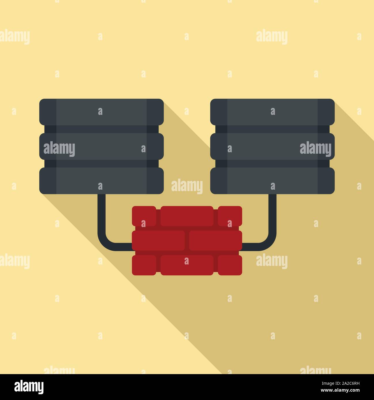 Server firewall icon. Flat illustration of server firewall vector icon ...