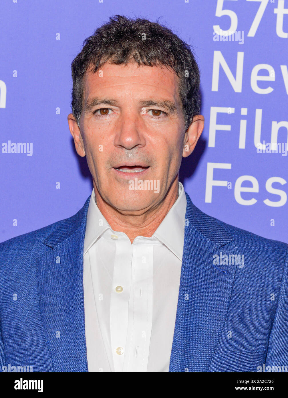 New York, NY - September 28, 2019: Antonio Banderas attends premiere of ...