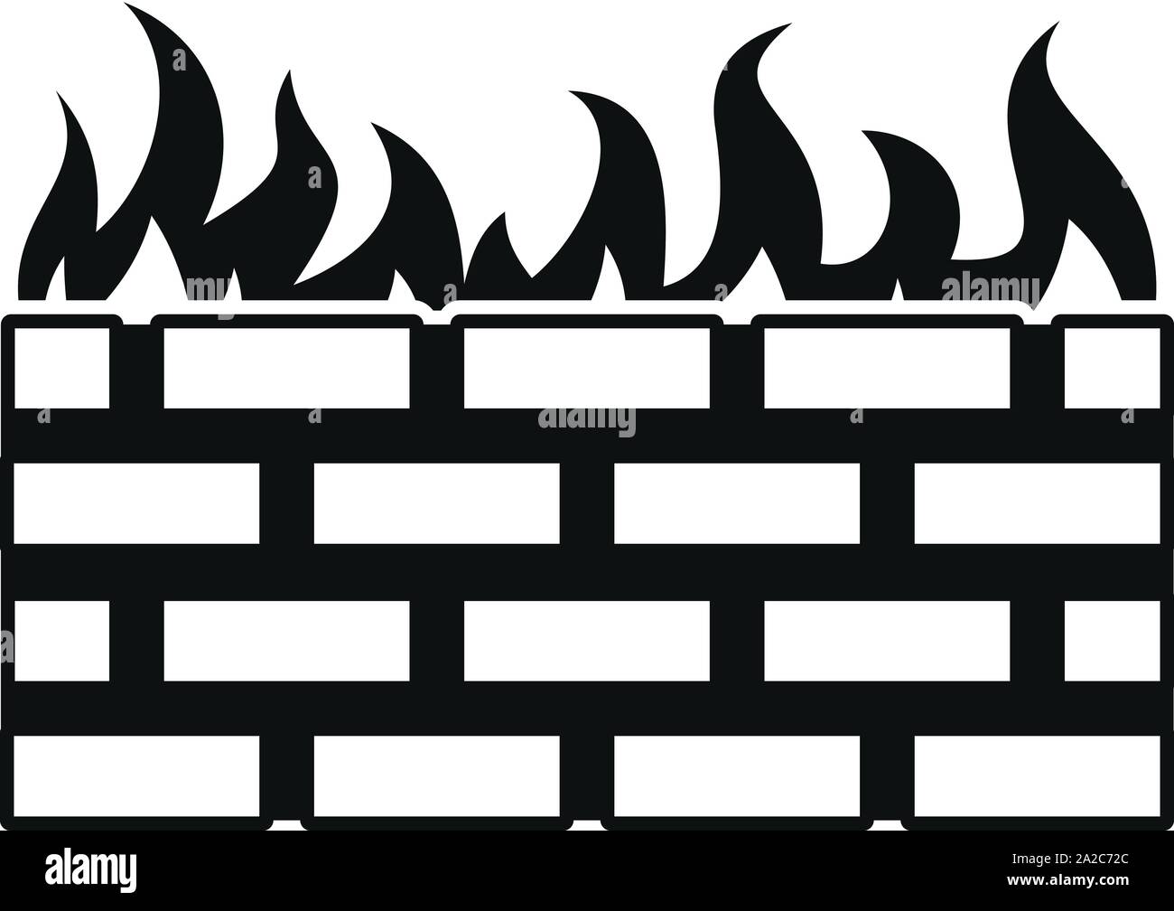 Firewall icon. Simple illustration of firewall vector icon for web ...