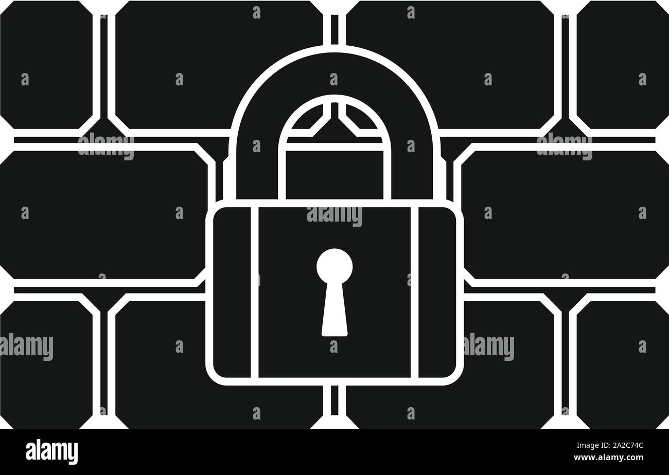 Firewall padlock icon. Simple illustration of firewall padlock vector ...