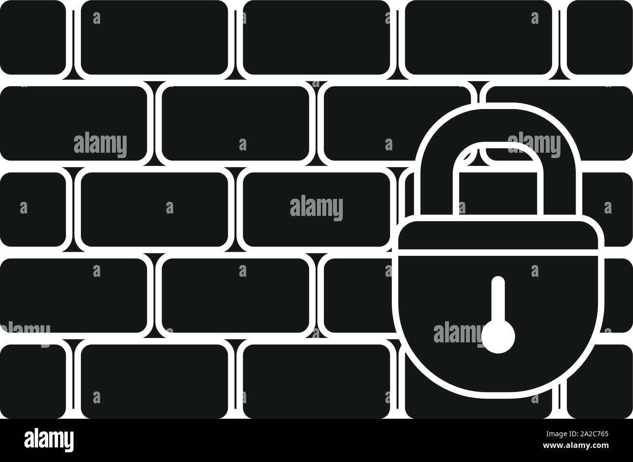 Brick firewall icon. Simple illustration of brick firewall vector icon ...