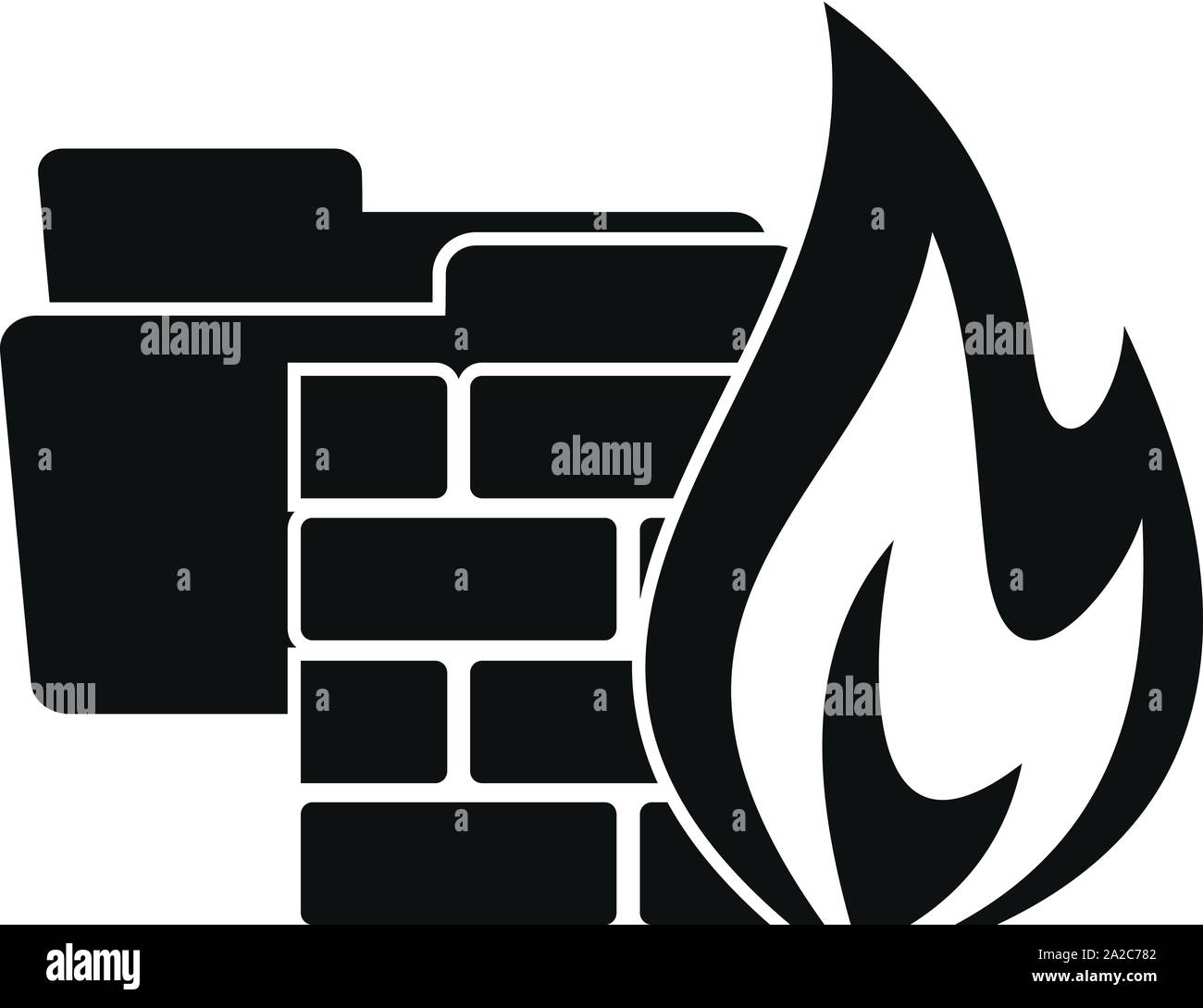 Folder firewall icon. Simple illustration of folder firewall vector ...