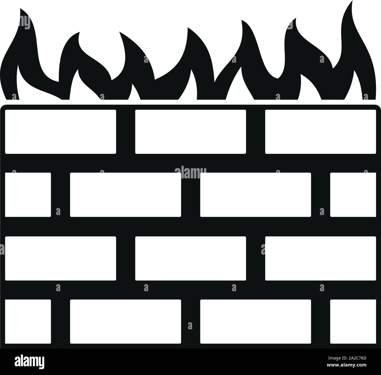 Computer firewall icon. Simple illustration of computer firewall vector ...