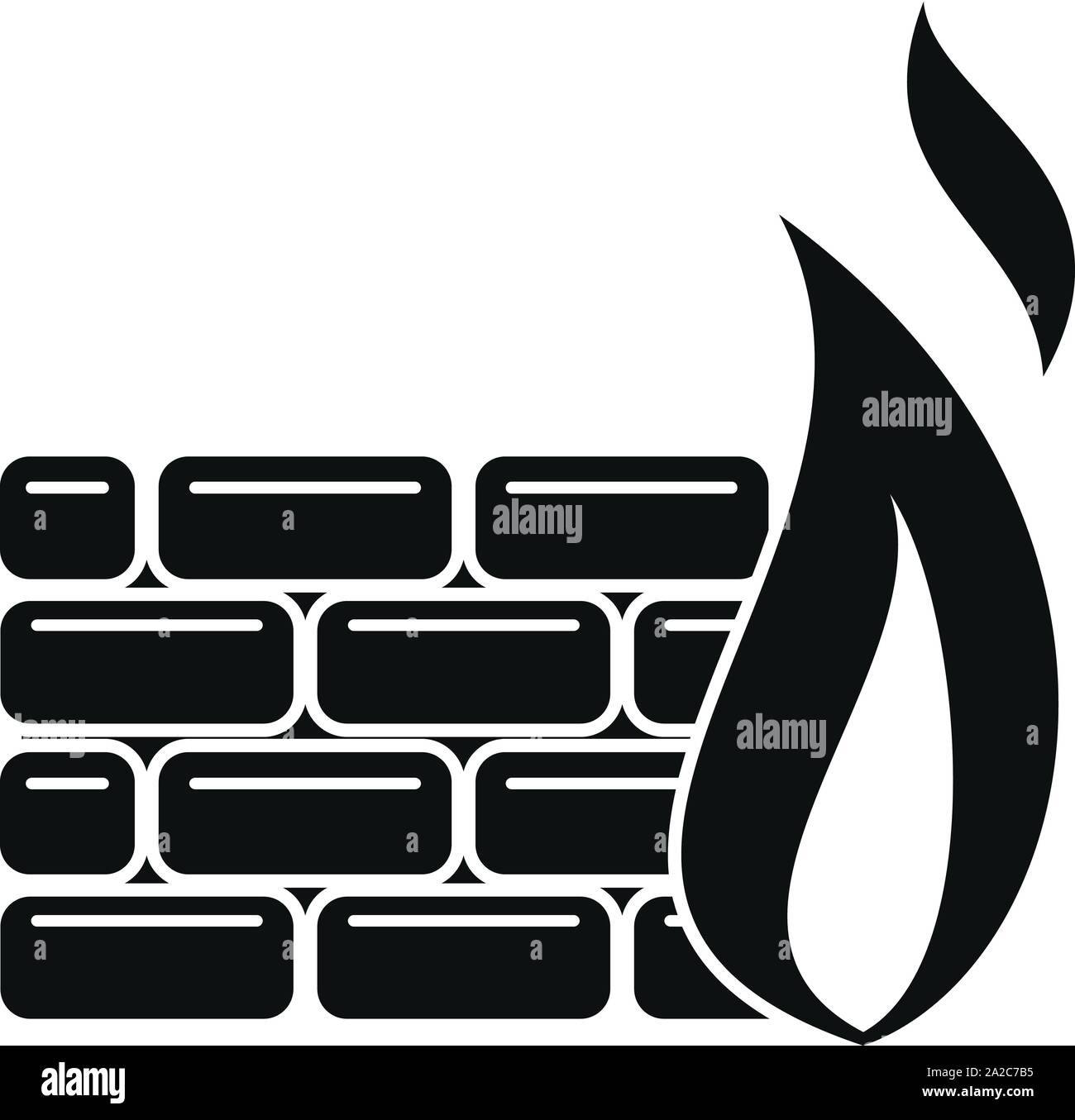 Protect firewall icon. Simple illustration of protect firewall vector ...