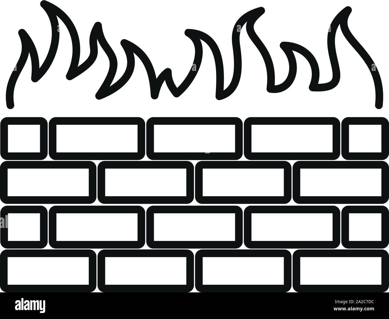 Firewall icon. Outline firewall vector icon for web design isolated on ...