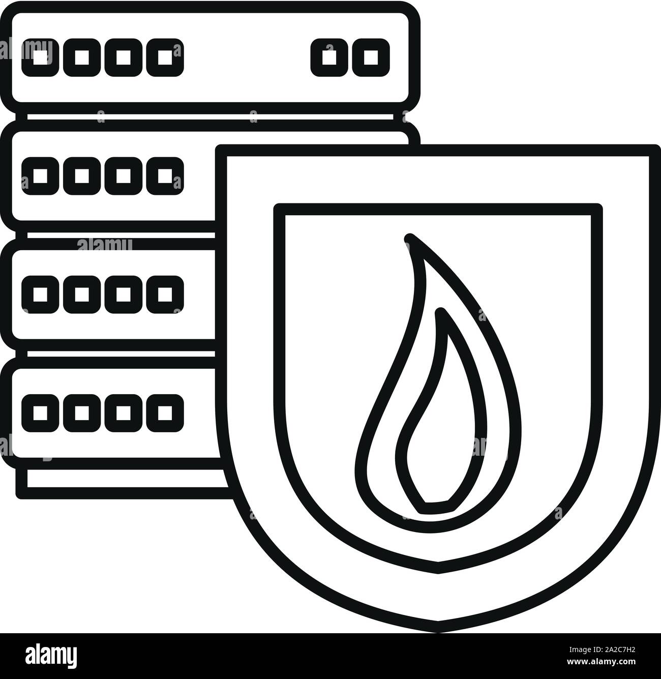 Server shield firewall icon. Outline server shield firewall vector icon ...