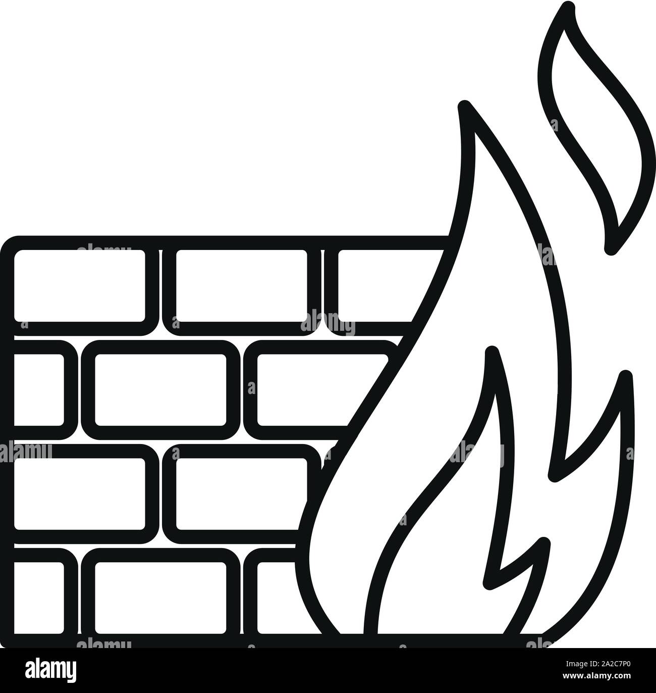 Data firewall icon. Outline data firewall vector icon for web design ...