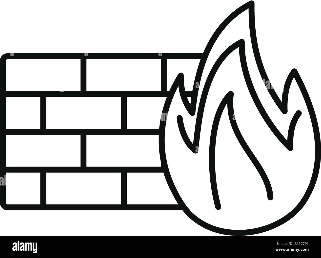 Security Firewall Icon Outline Security Firewall Vector Icon For Web Design Isolated On White