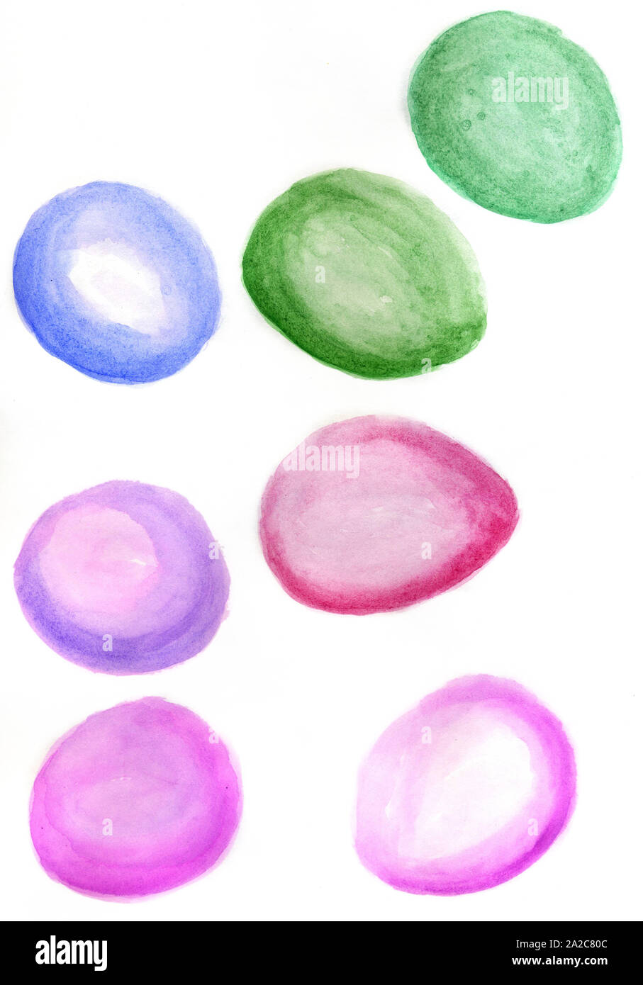 Colorful painted splotches hand drawn, watercolor illustration Stock ...