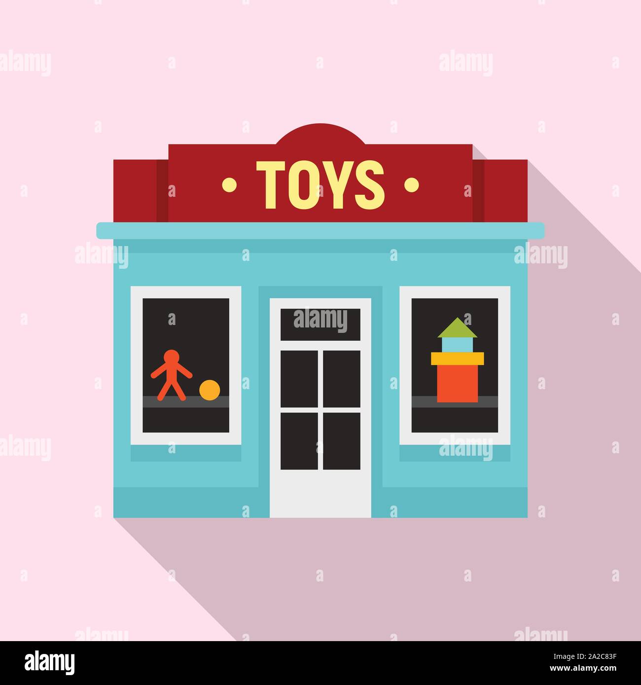 Toys street shop icon. Flat illustration of toys street shop vector ...