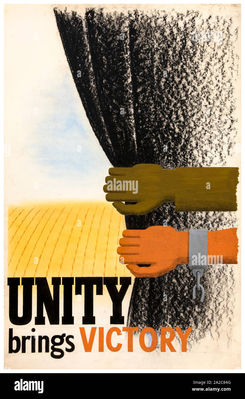British, WW2, Unity of Strength poster, Inter-allied co-operation ...
