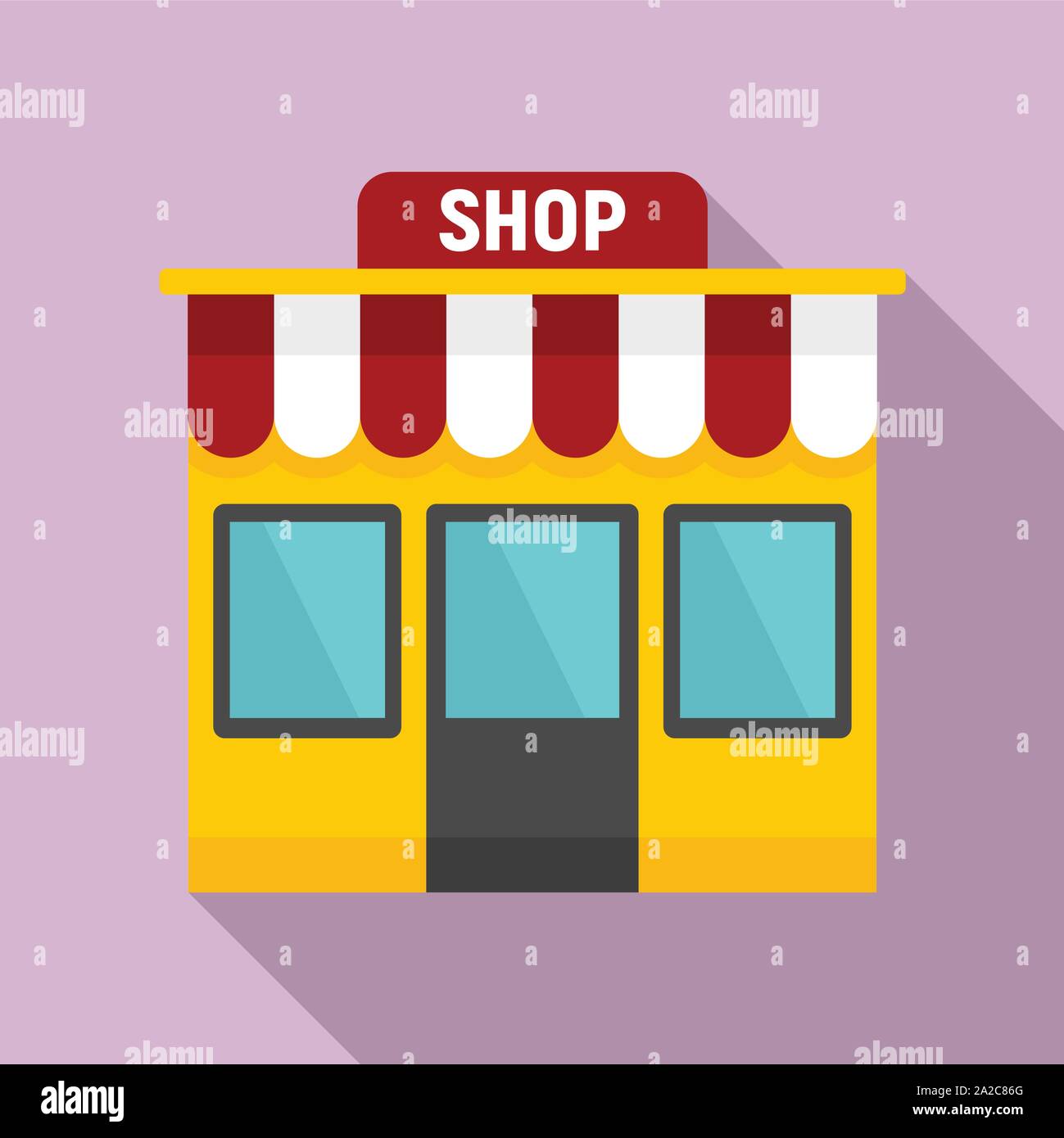 Street shop icon. Flat illustration of street shop vector icon for web ...