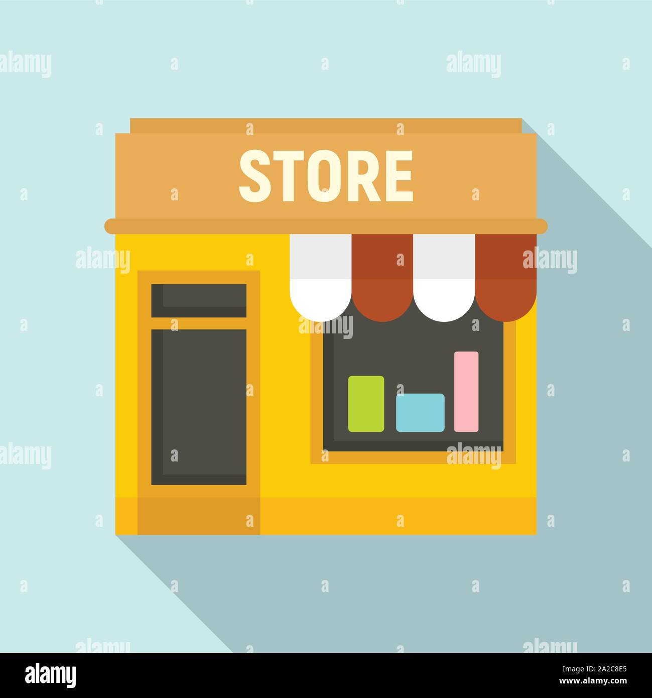Street shop store icon. Flat illustration of street shop store vector ...