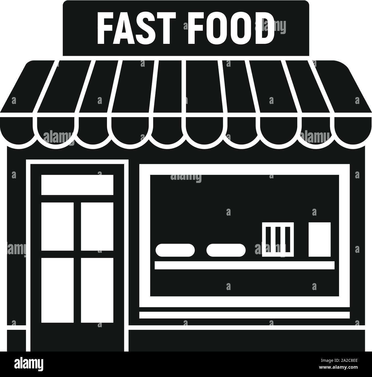 Fast food shop icon. Simple illustration of fast food shop vector icon ...