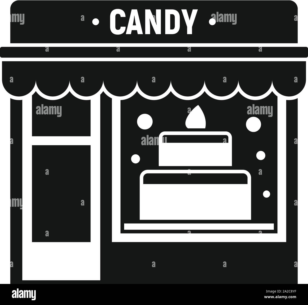 Candy street shop icon. Simple illustration of candy street shop vector ...