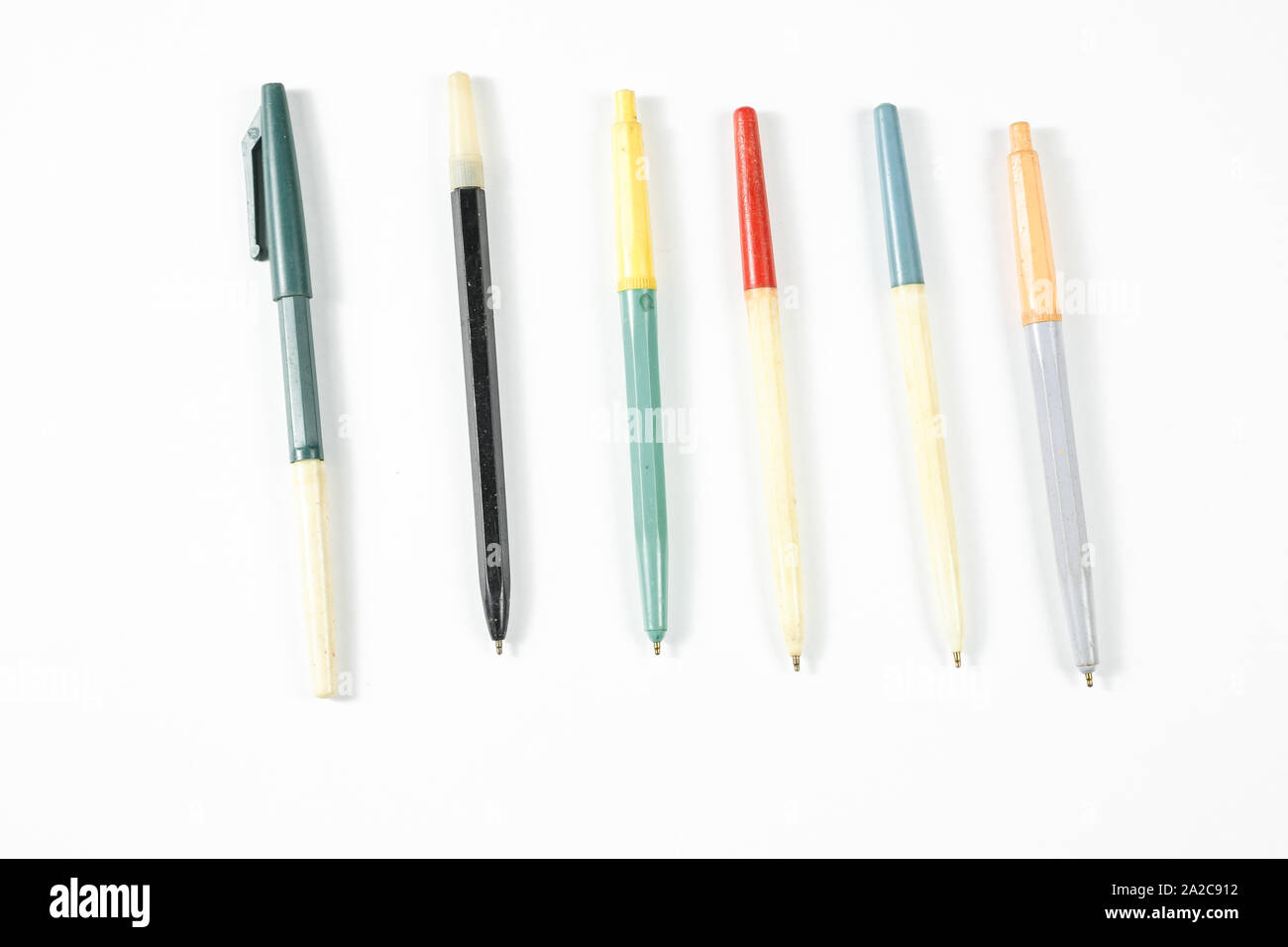 vintage ballpoint pen on white isolated background Stock Photo - Alamy