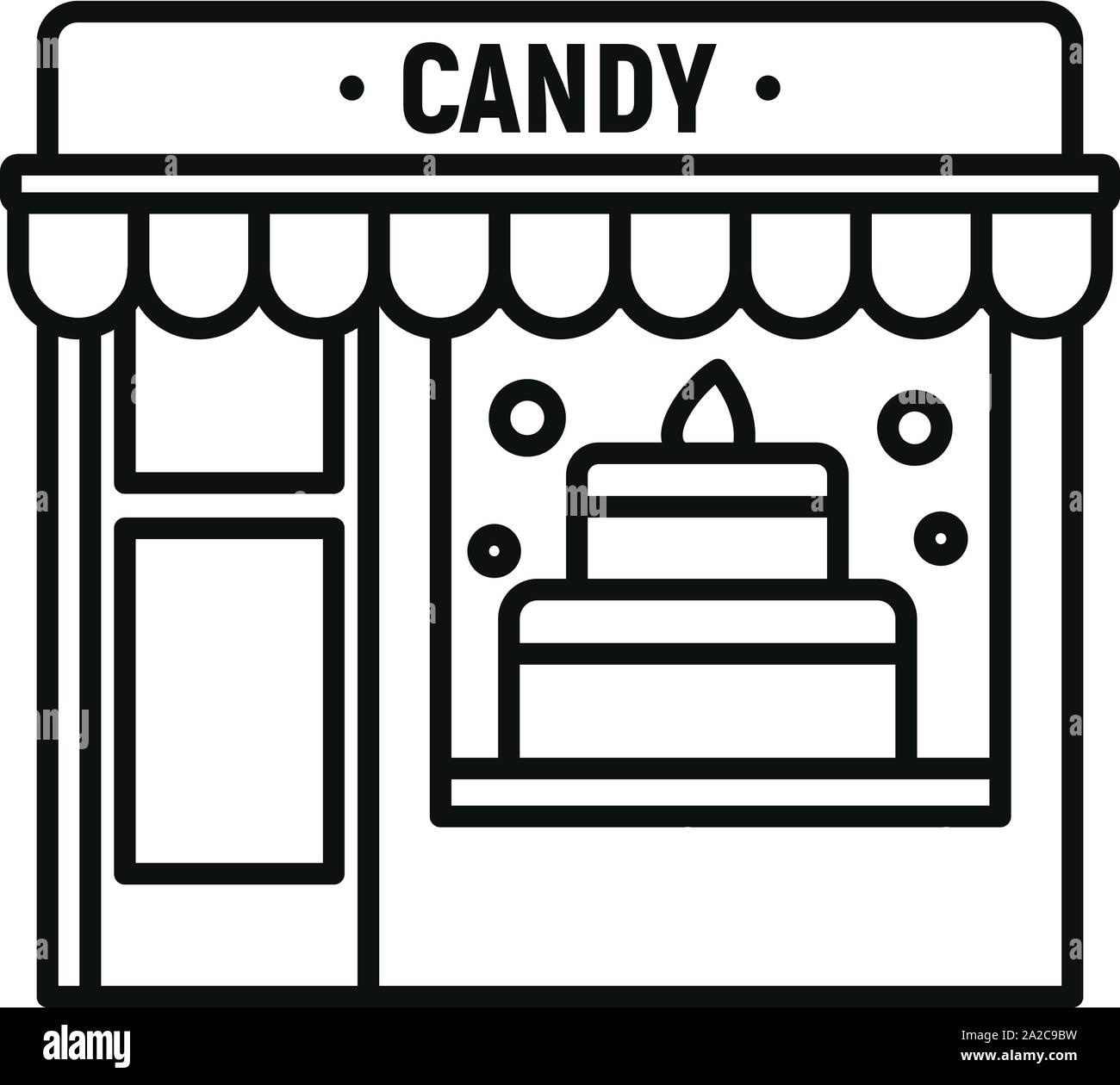 Candy street shop icon. Outline candy street shop vector icon for web ...