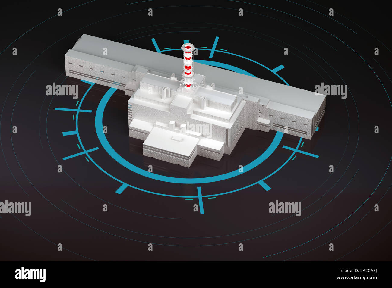 whole building of Chernobyl reactor. 3d rendering Stock Photo - Alamy