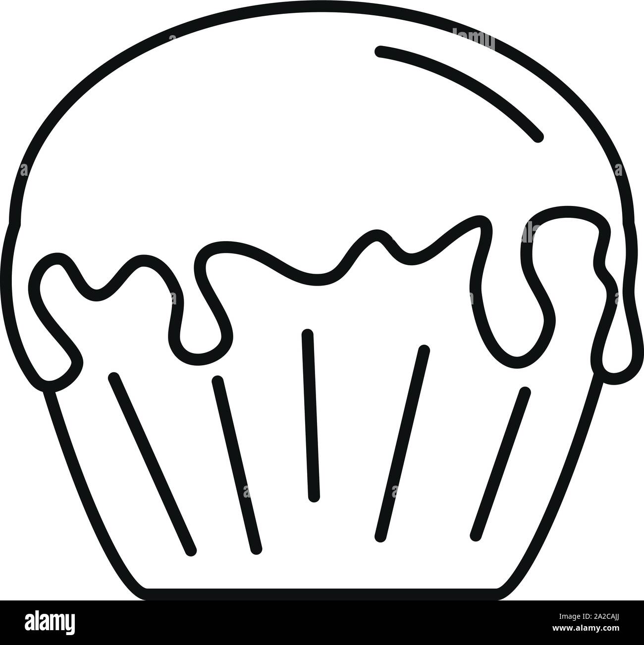 Vanilla cupcake icon. Outline vanilla cupcake vector icon for web ...