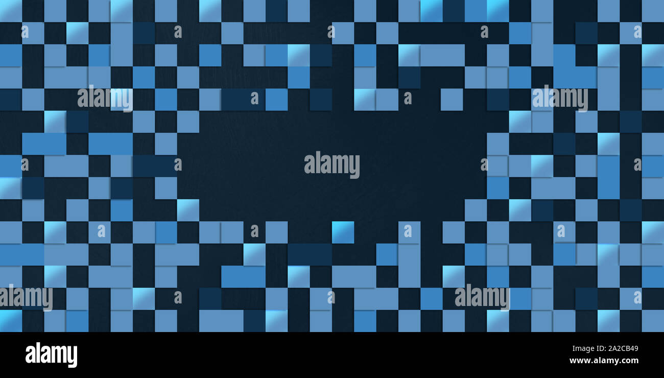 Blue tile box background illustration, copy space banner Stock Photo ...