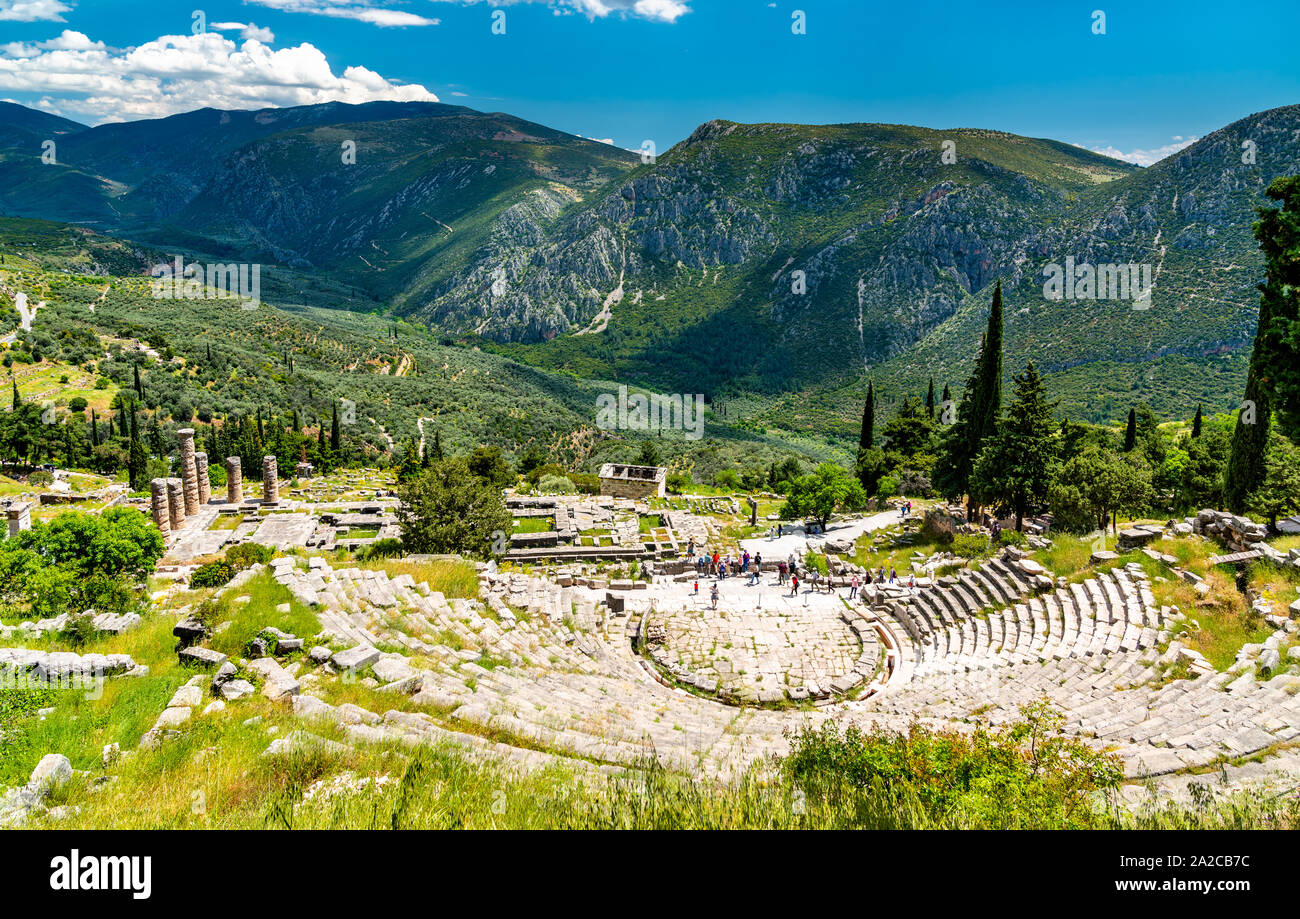 The ancient theatre at Delphi in Greece Stock Photo - Alamy