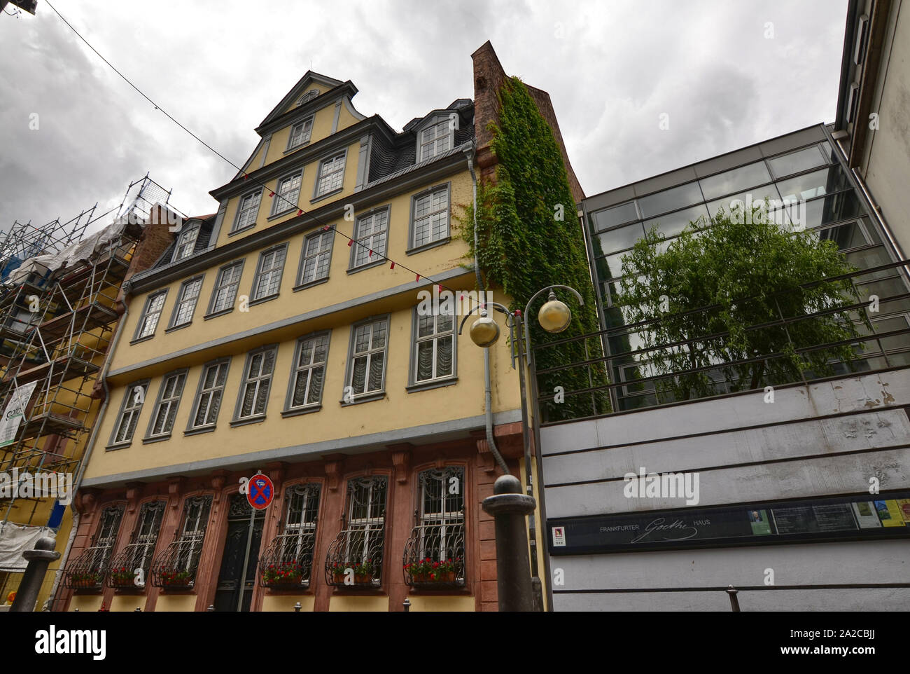 Frankfurt am Main, Germany. August 2019. The Goethe House is the object ...