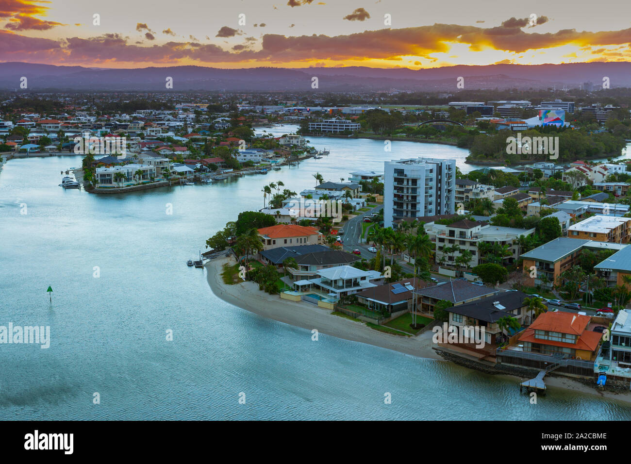 The Nerang River in Surfers Paradise, the Gold Coast, Queensland ...