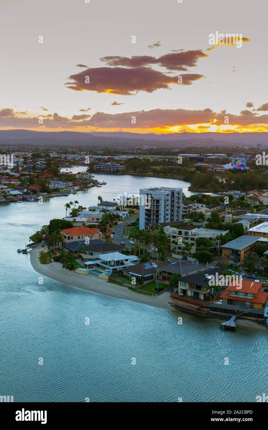 The Nerang River in Surfers Paradise, the Gold Coast, Queensland ...