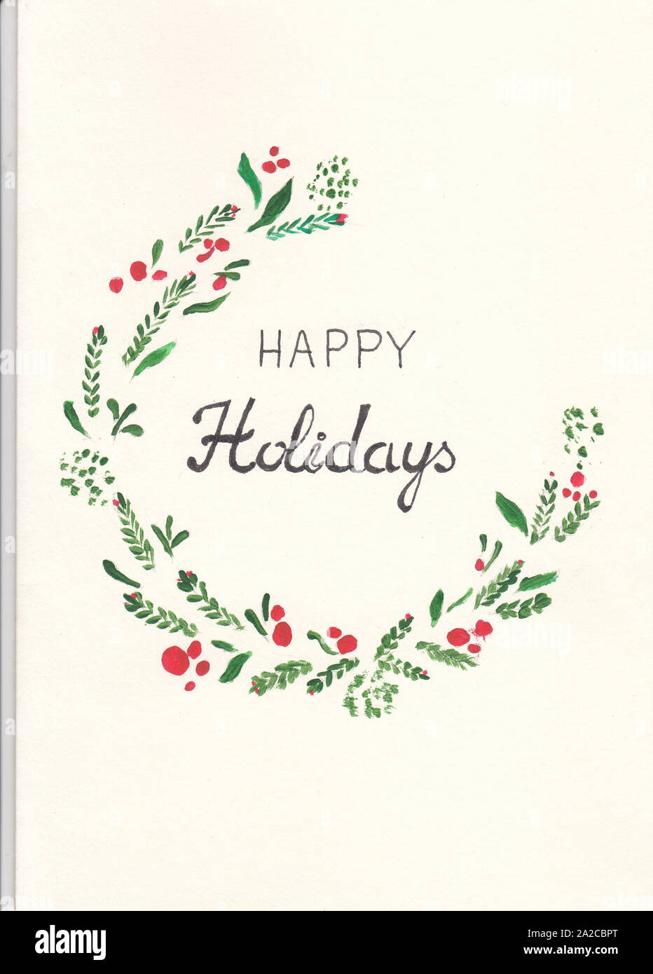happy holidays Christmas calligraphy handwritten modern brush letter ...
