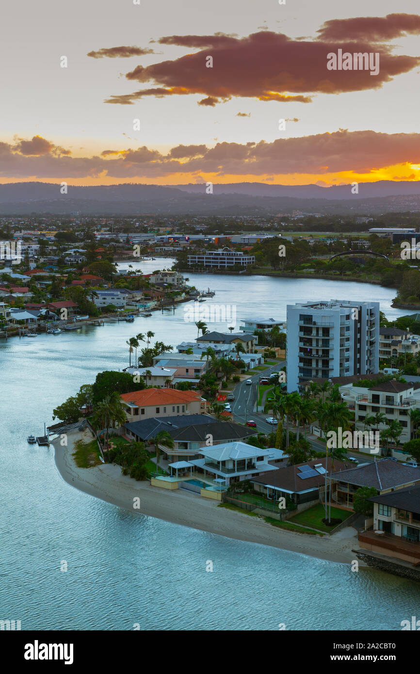 The Nerang River in Surfers Paradise, the Gold Coast, Queensland ...