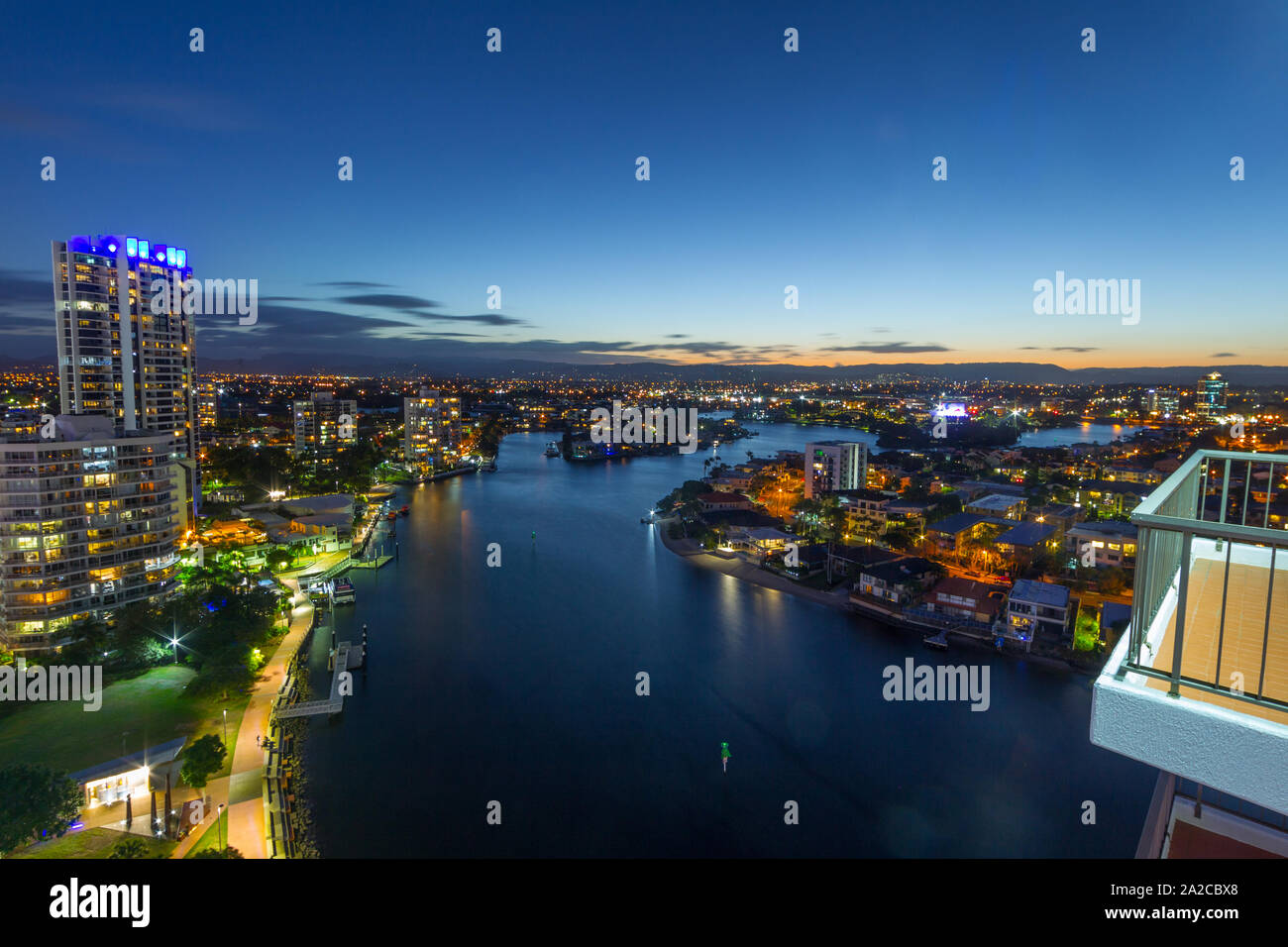 The Nerang River in Surfers Paradise, the Gold Coast, Queensland ...